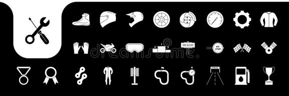Motorcycle Racing Icon Set Collection Design Vector Stock Vector ...