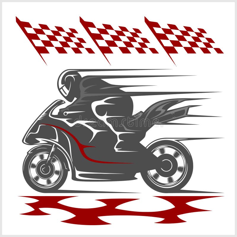 Motorcycle Checkered Flag Stock Illustrations – 775 Motorcycle ...