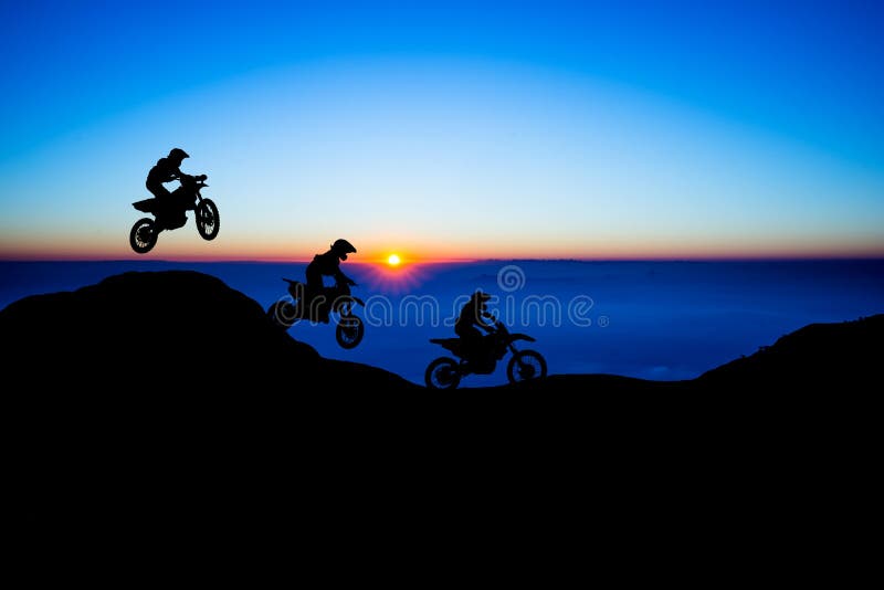 Motorcycle Racing at Sunset View Stock Image - Image of motorcycle ...