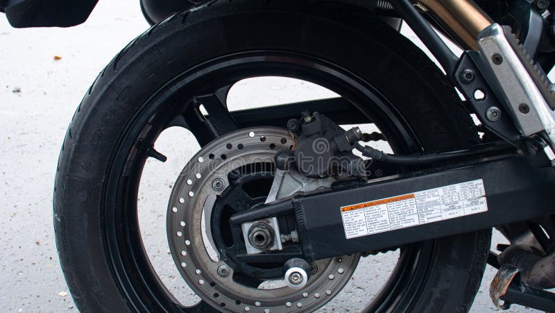 Motorcycle Rear End and Wheel Stock Photo - Image of engine, motor ...
