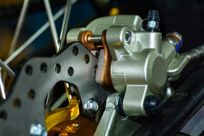 Motorcycle Rear Set, Rim, Caliper, Disc, Wires and Brake System Stock ...