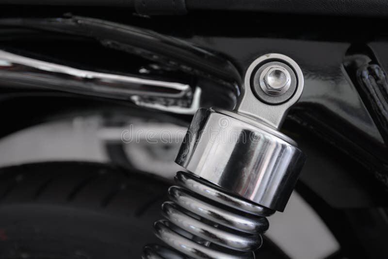 Motorcycle Rear Shock Absorber Stock Image - Image of flexibility ...