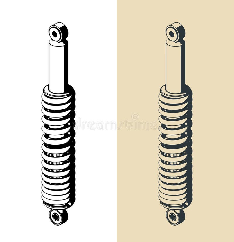 Motorcycle Rear Shock Absorber Suspension Stock Vector - Illustration ...