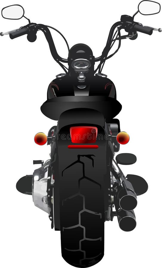 Black Sports Motorcycle - Top View Stock Illustration - Illustration of ...