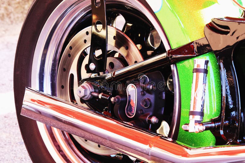 Motorcycle Rear Wheel Section Stock Photo - Image of black, rear: 9202182