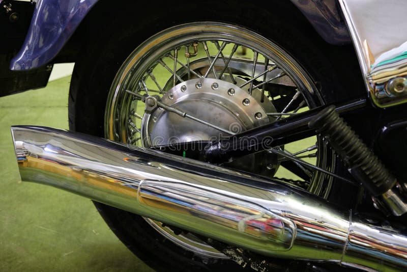 Motorcycle rear wheel stock image. Image of vehicle - 127769125