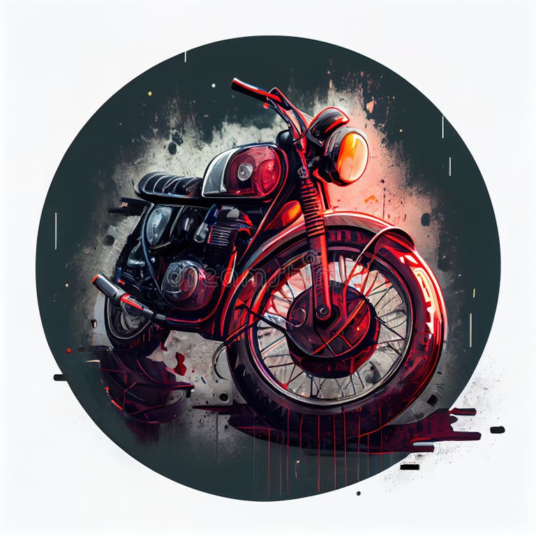 A Motorcycle with a Red Paint Splattered on it S Side and a Black ...
