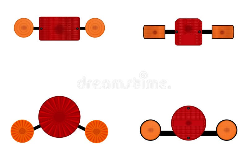 Motorcycle Retro Tail Lights, Vector Illustration Stock Vector ...