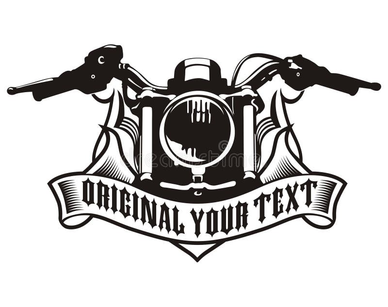 Motorcycle ribbon emblem stock illustration. Illustration of vintage ...