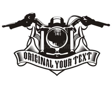 Motorcycle ribbon emblem stock illustration. Illustration of vintage ...