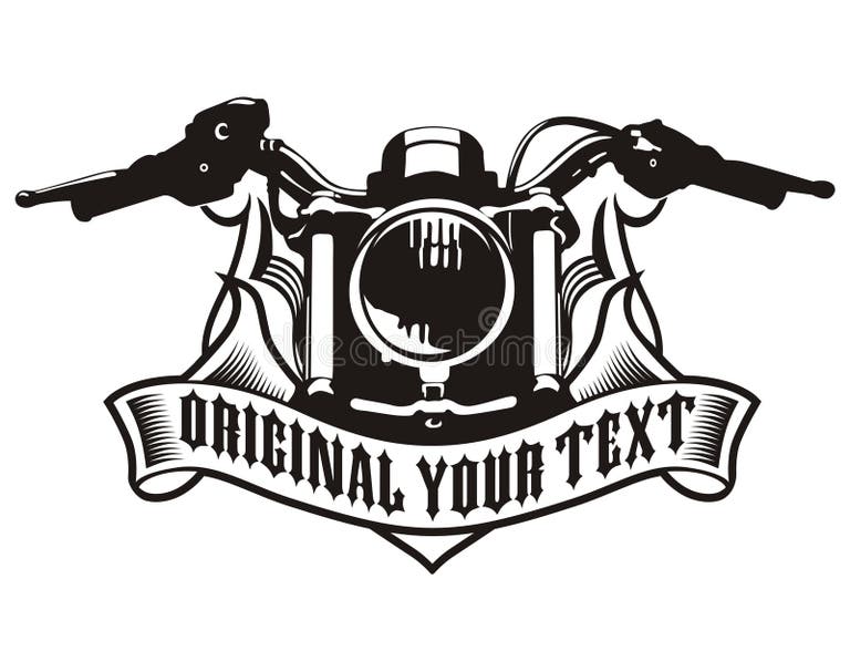 Motorcycle ribbon emblem stock illustration. Illustration of vintage ...