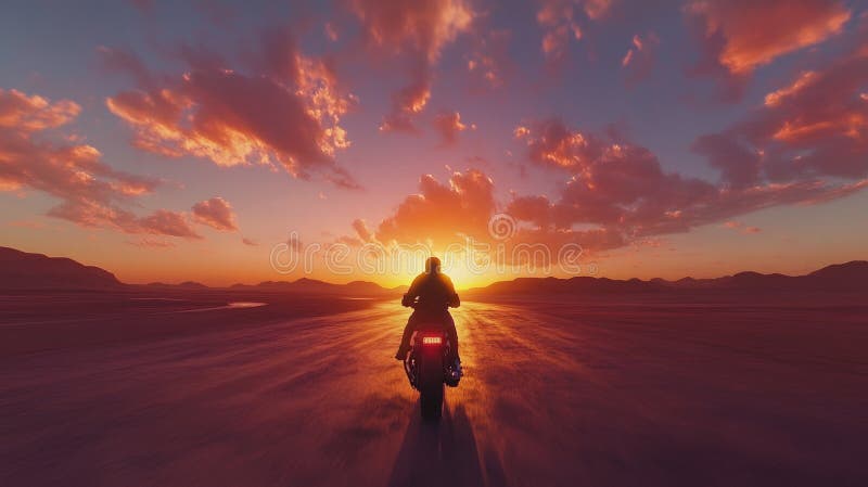 Motorcycle Rider in Desert stock photo. Image of bike - 378325906