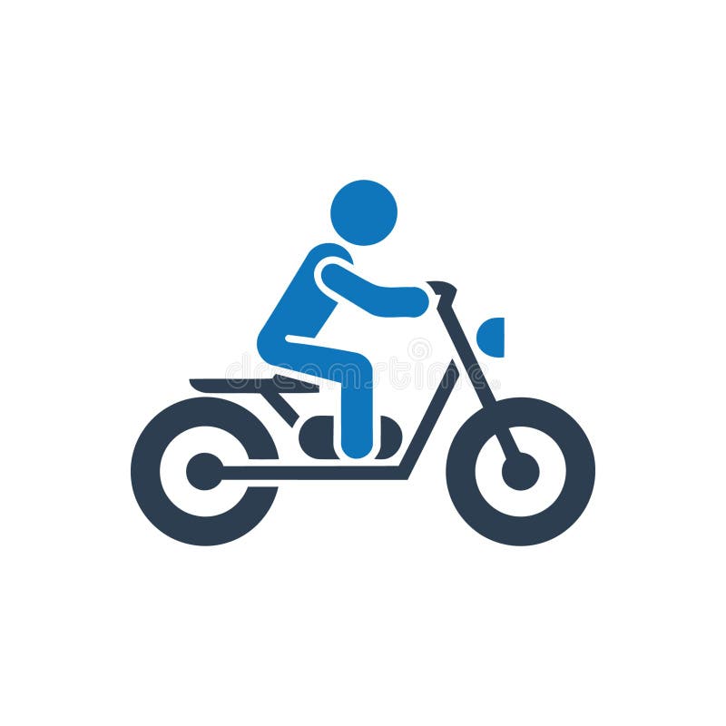 Motorcycle Rider Icon stock illustration. Illustration of speed - 373775302