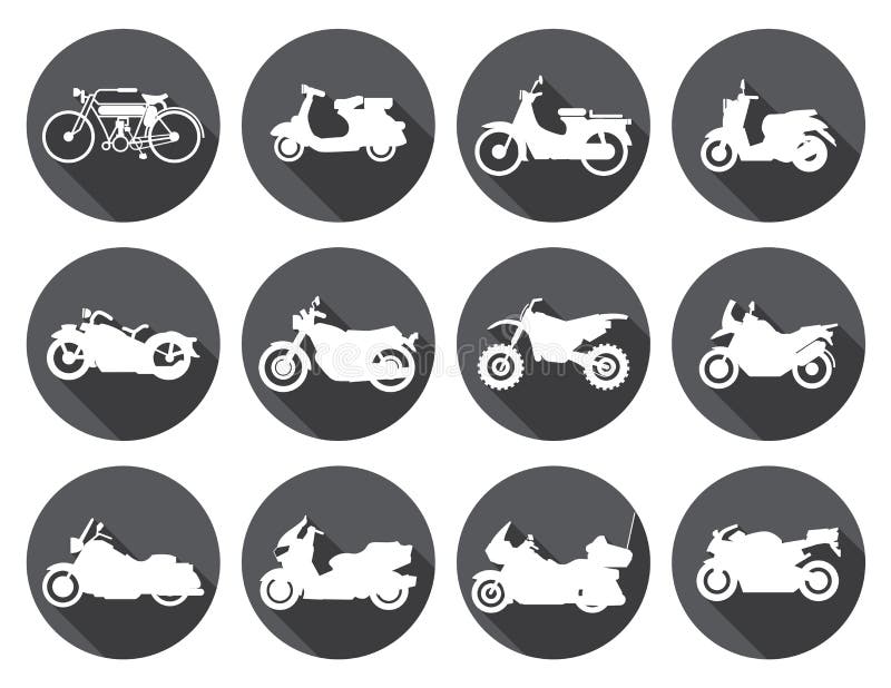 Motorcycle Rider Icons Set. Vector Illustration Stock Vector ...