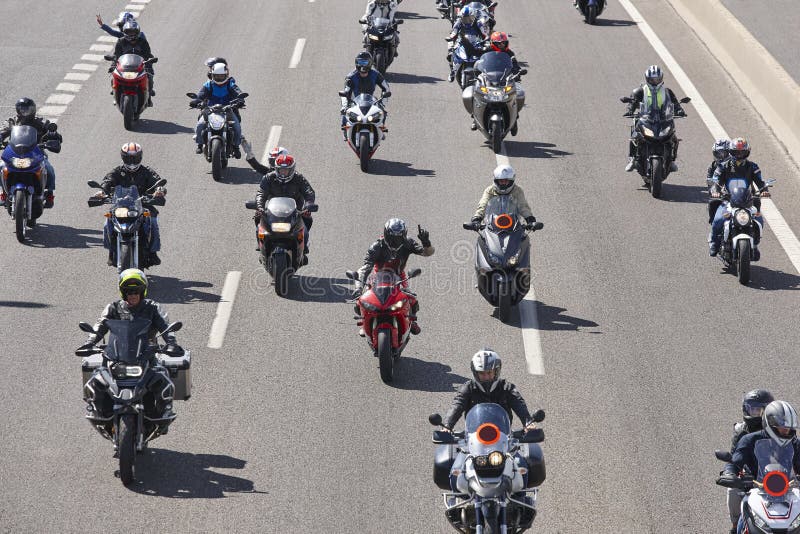 Motorcycle Riders on the Road. Transportation Background Editorial ...