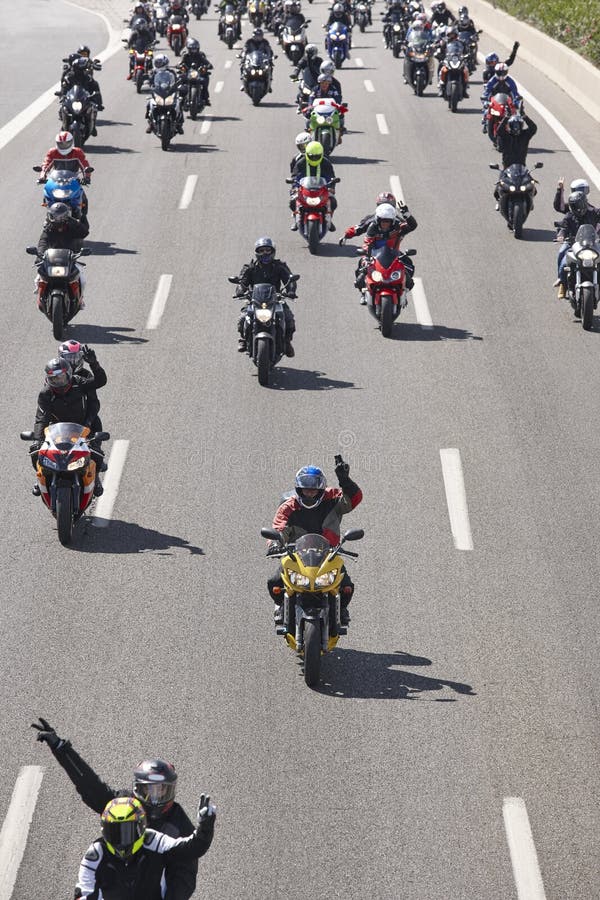 Motorcycle Riders on the Road. Transportation Background Editorial ...