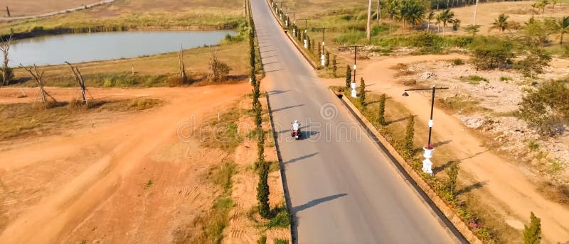 Motorcycle Rides on Track, View from Above Stock Image - Image of ...