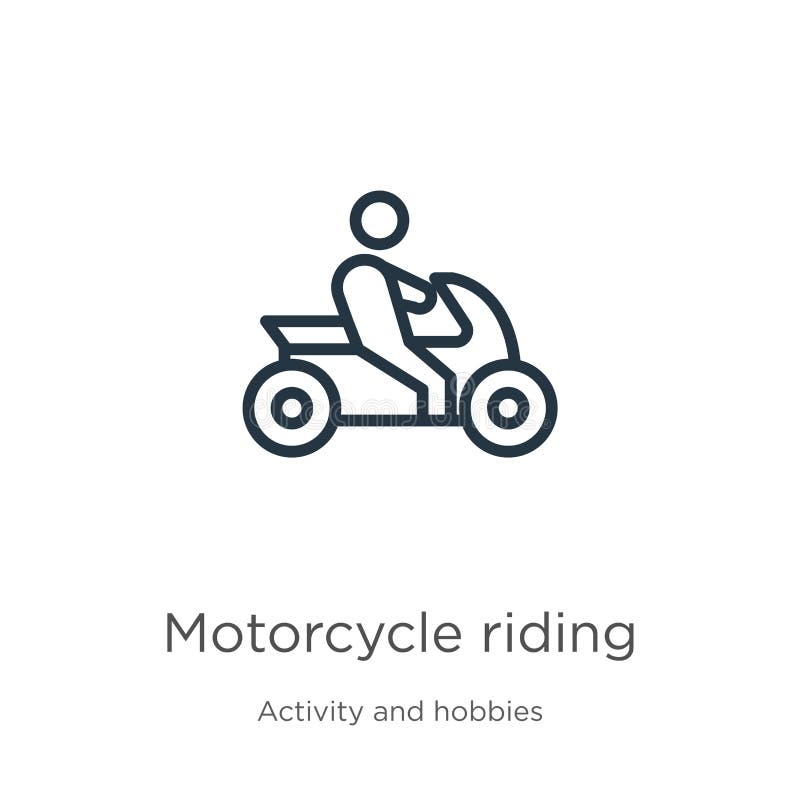 Motorcycle Riding Icon. Thin Linear Motorcycle Riding Outline Icon ...