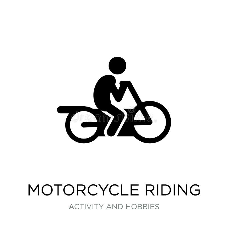 Motorcycle Riding Icon in Trendy Design Style. Motorcycle Riding Icon ...