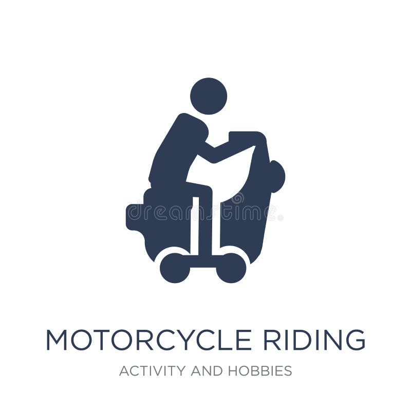 Motorcycle Riding Icon. Trendy Flat Vector Motorcycle Riding Icon on ...