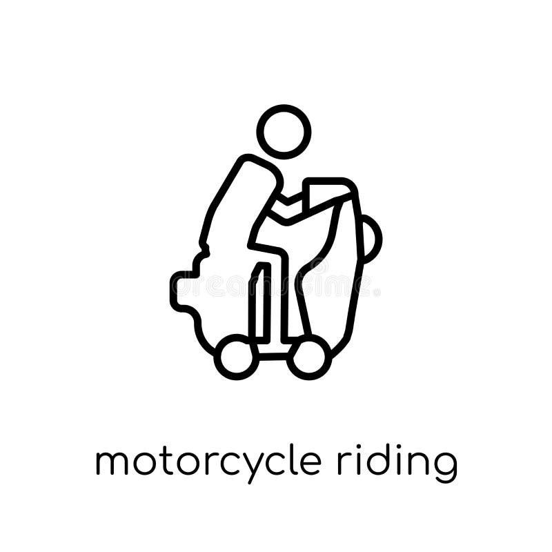 Motorcycle Riding Icon. Trendy Modern Flat Linear Vector Motorcycle ...