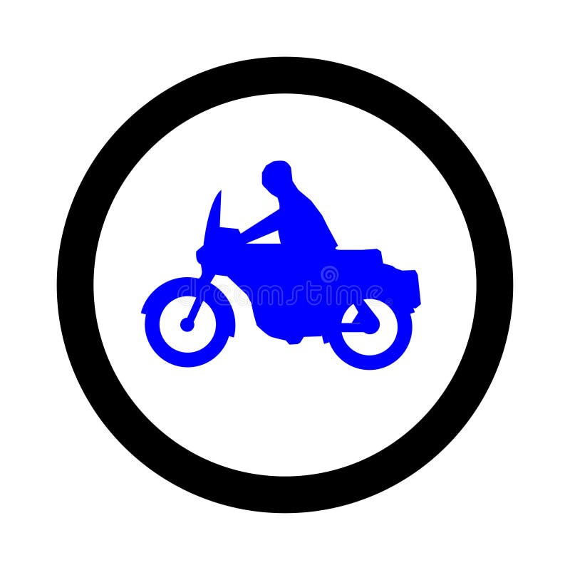 Motorcycle Round Traffic Sign Stock Illustration - Illustration of icon ...