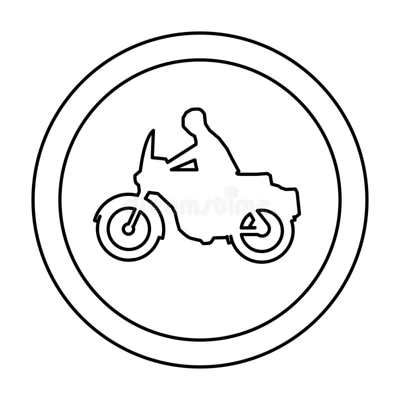 Motorcycle Round Traffic Sign Stock Vector - Illustration of graphic ...