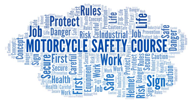 Motorcycle Safety Course Word Cloud. Stock Illustration - Illustration ...