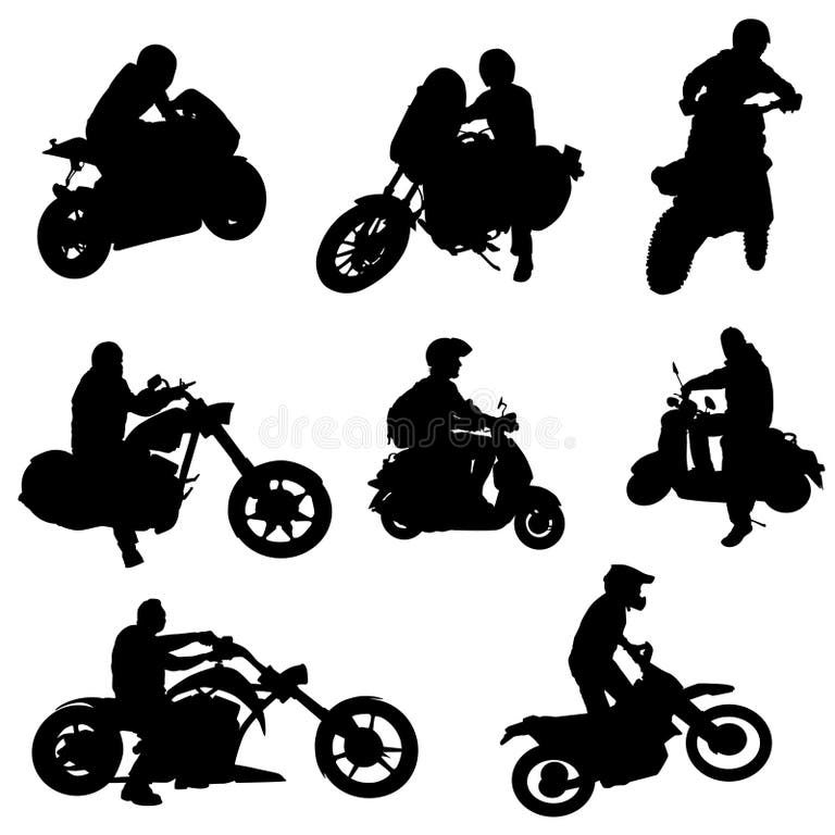 Motorcycle Silhouette Vector Set Stock Illustrations – 9,734 Motorcycle ...
