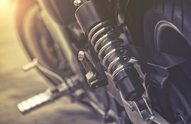 Motorcycle shock Absorber stock image. Image of rebound - 71558409