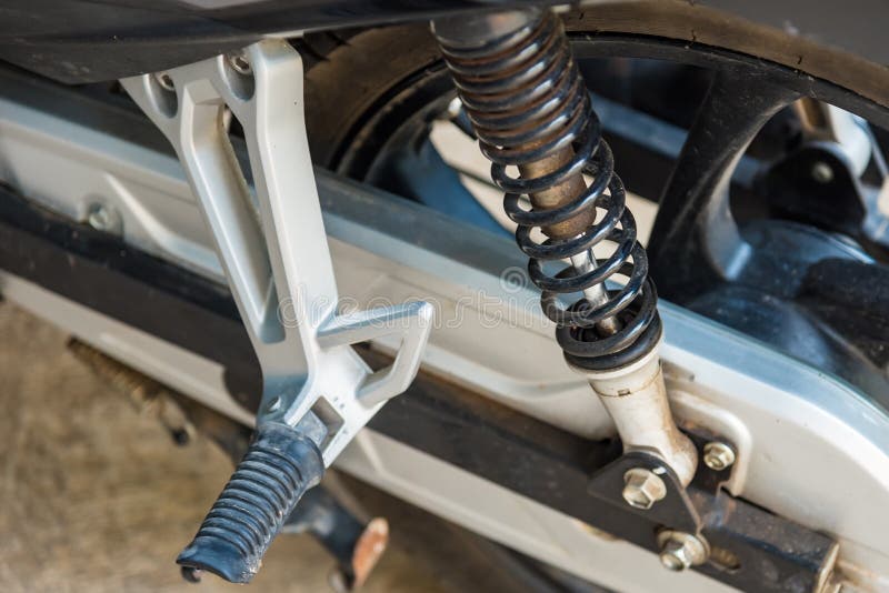 Motorcycle Shock Absorber Spring, through the Use of Longer Stock Photo ...