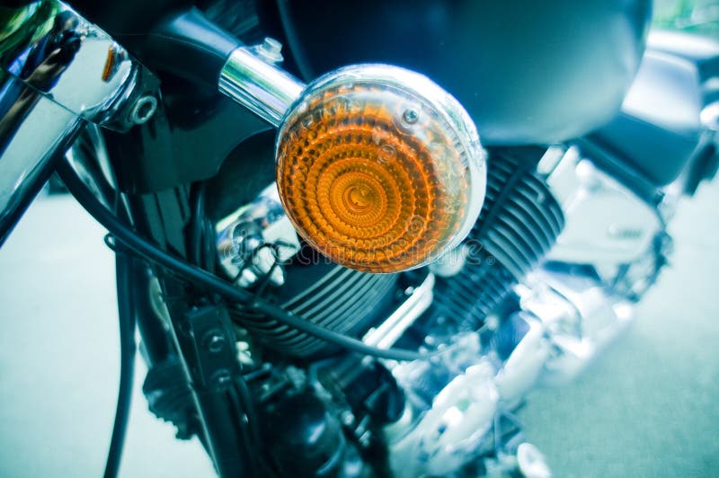Motorcycle side light stock image. Image of chrome, lights - 16347251