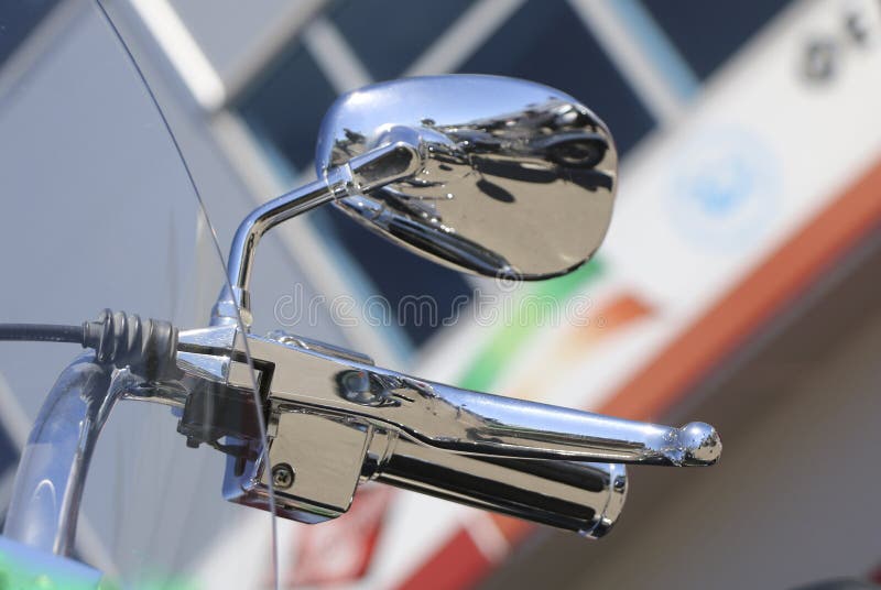 Motorcycle Side Mirror. Handle and Rear View Mirror of Motorcycle Stock ...