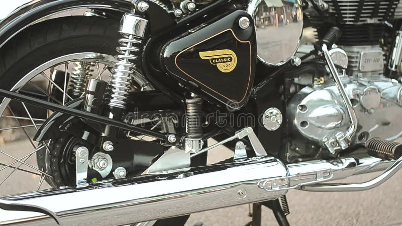 Motorcycle side pan 04 stock video. Video of chrome, race - 76309097