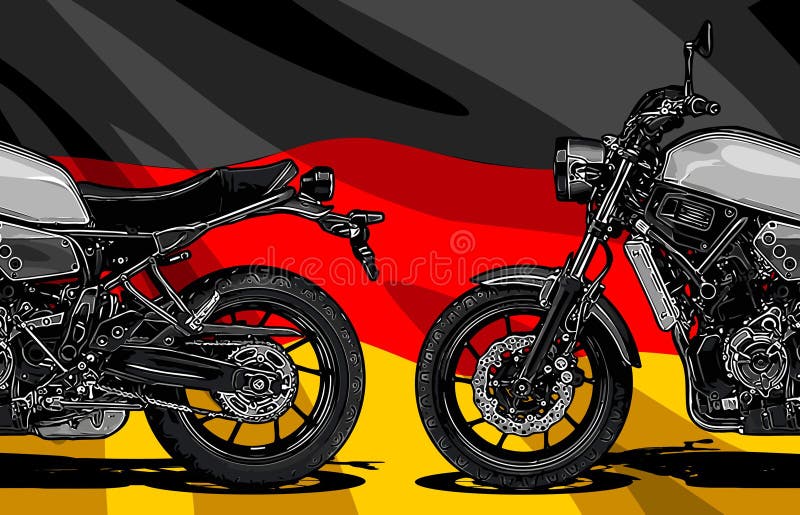 Motorcycle Side View and Flag Stock Vector - Illustration of side ...