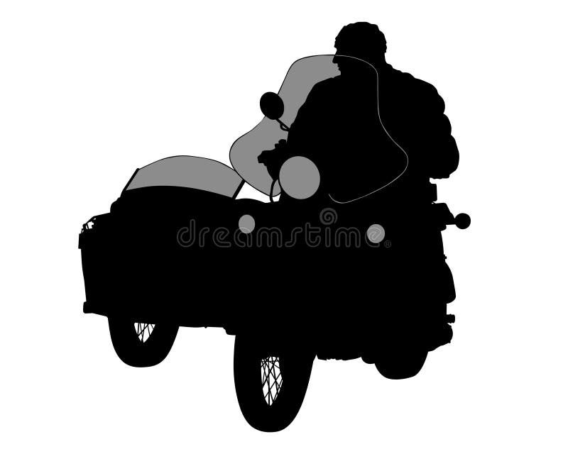 Motorcycle with sidecar stock vector. Illustration of style - 81218854