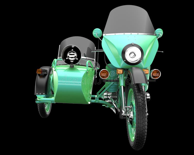 Motorcycle with Sidecar Isolated on Background. 3d Rendering ...