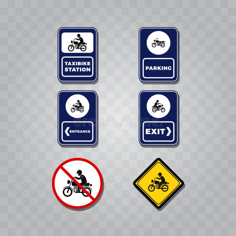 Motorcycle Sign Set Design Vector Illustration Stock Vector ...