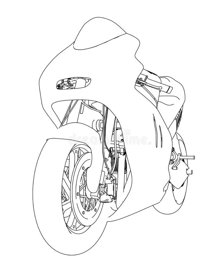 Motorcycle sketch. Vector stock vector. Illustration of abstract ...