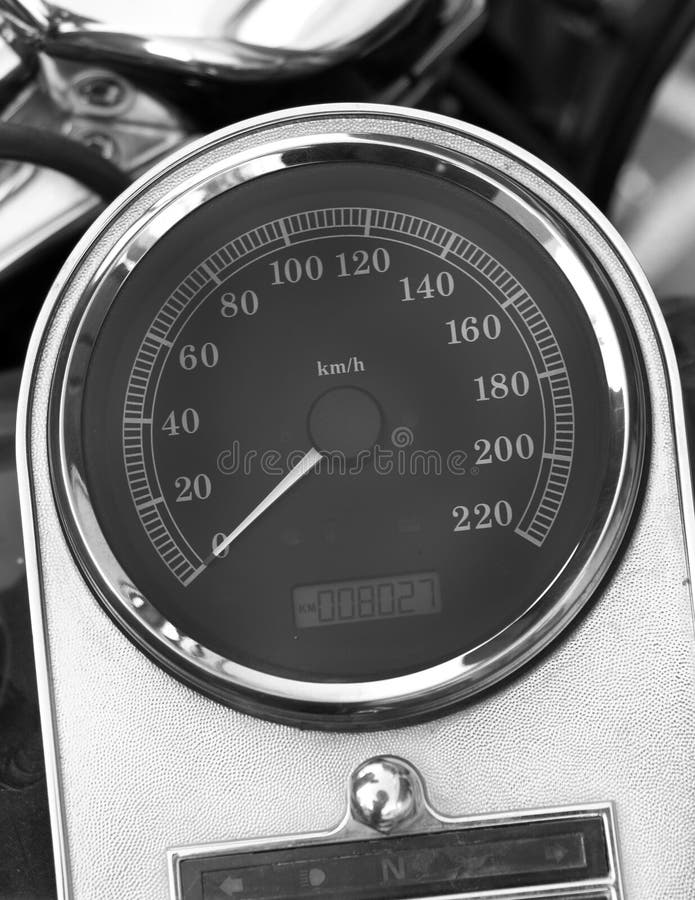 Beautiful Speedometer of a Classic Motorcycle in the Frame of the ...