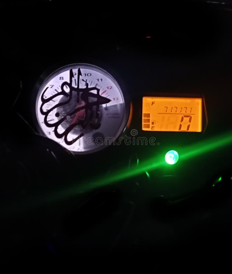 Motorcycle Speedometer Display at Night Stock Image - Image of signage ...