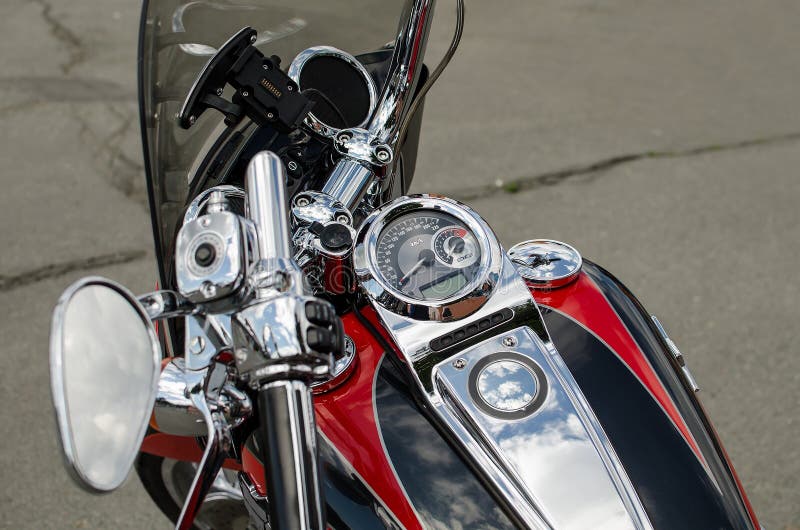 Motorcycle Speedometer Gasoline Tank Stock Photo - Image of engine ...