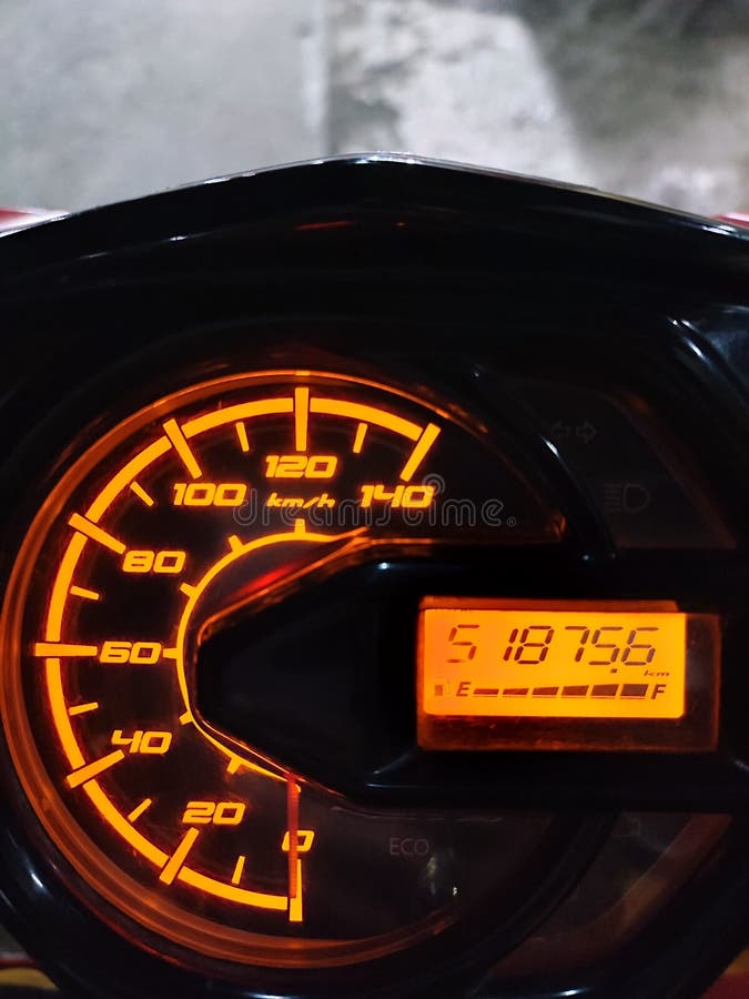 Motorcycle Speedometer Light that Lights Up Stock Image - Image of ...