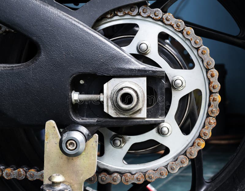 Motorcycle Sprocket with Rusty Chain Stock Image - Image of maintenance ...