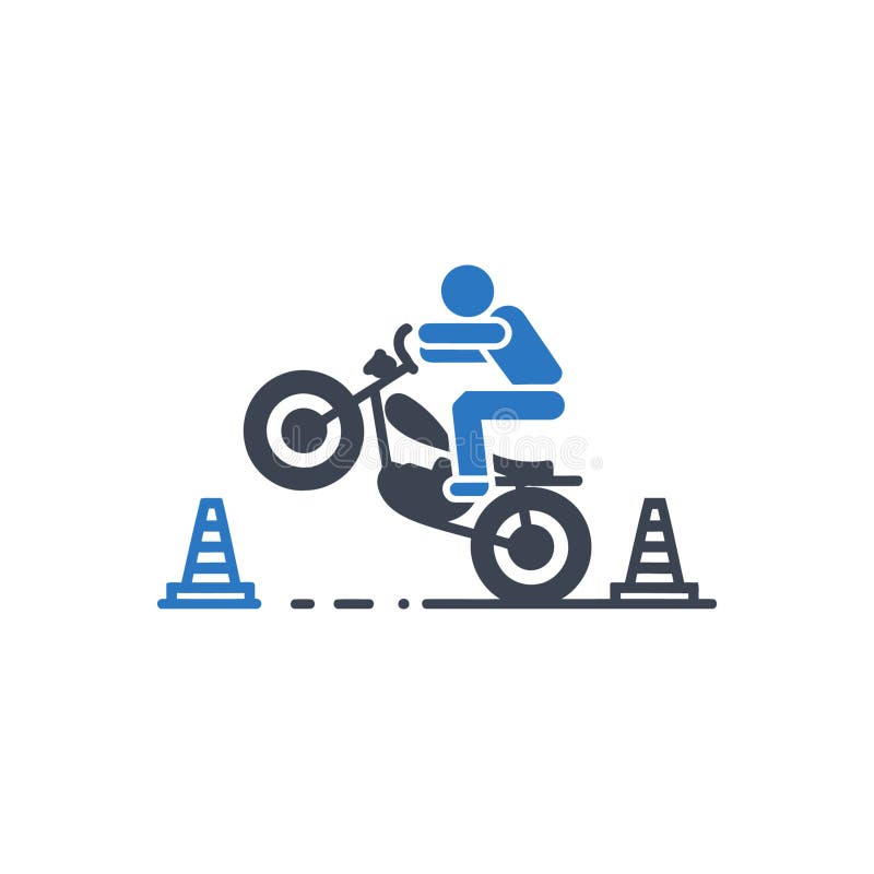Motorcycle Stunt Icon stock vector. Illustration of sport - 374473446