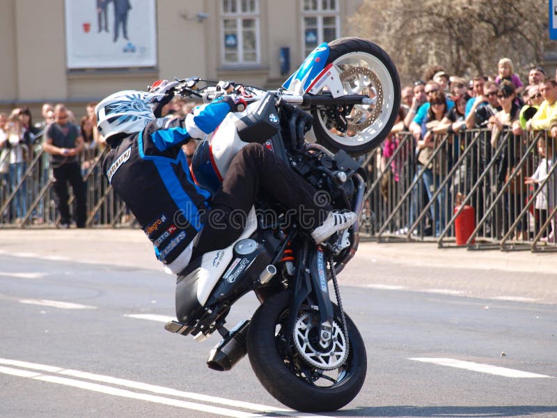 Motorcycle Stunts, Lublin, Poland Editorial Stock Photo - Image of gear ...