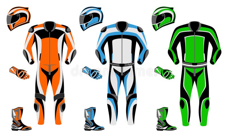 Motorcycle suit stock vector. Illustration of body, helmet - 21843888
