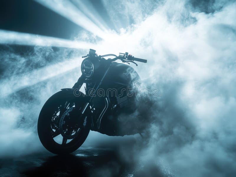 Motorcycle in Smoke Cloud stock photo. Image of risk - 377431852