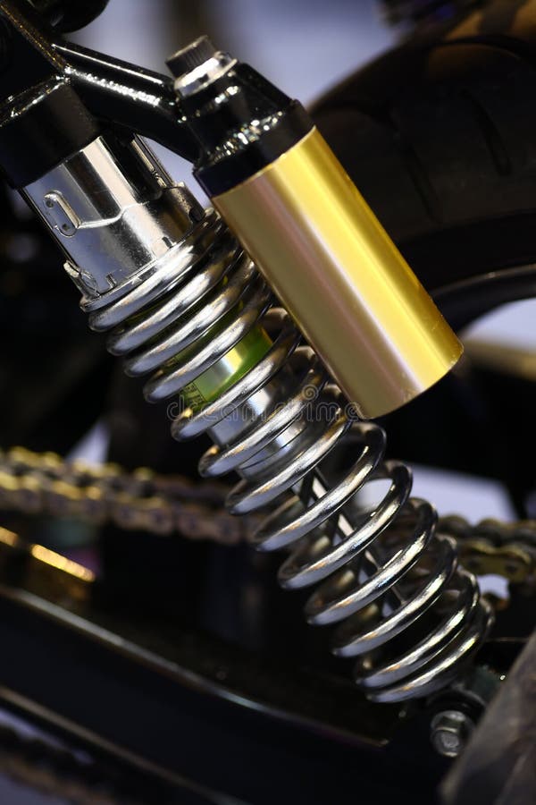 Motorcycle suspension stock image. Image of damper, spring - 54104035