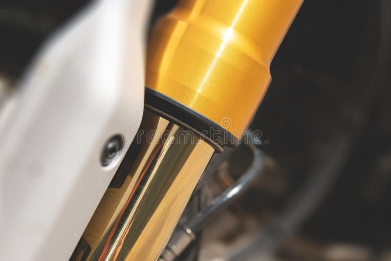 Motorcycle Suspension. Fork Dust Seal Detail. Stock Photo - Image of ...
